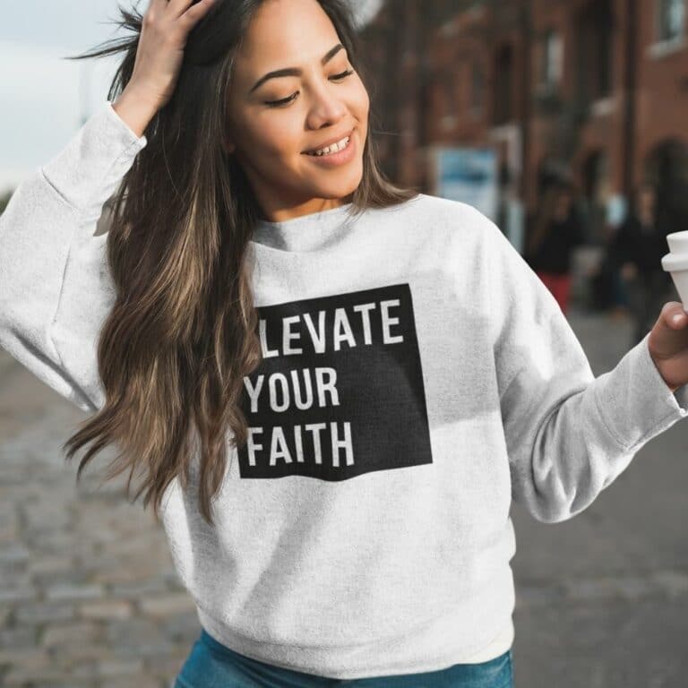 Elevate Your Faith Crewneck Sweatshirt - Fabrics Of Faith