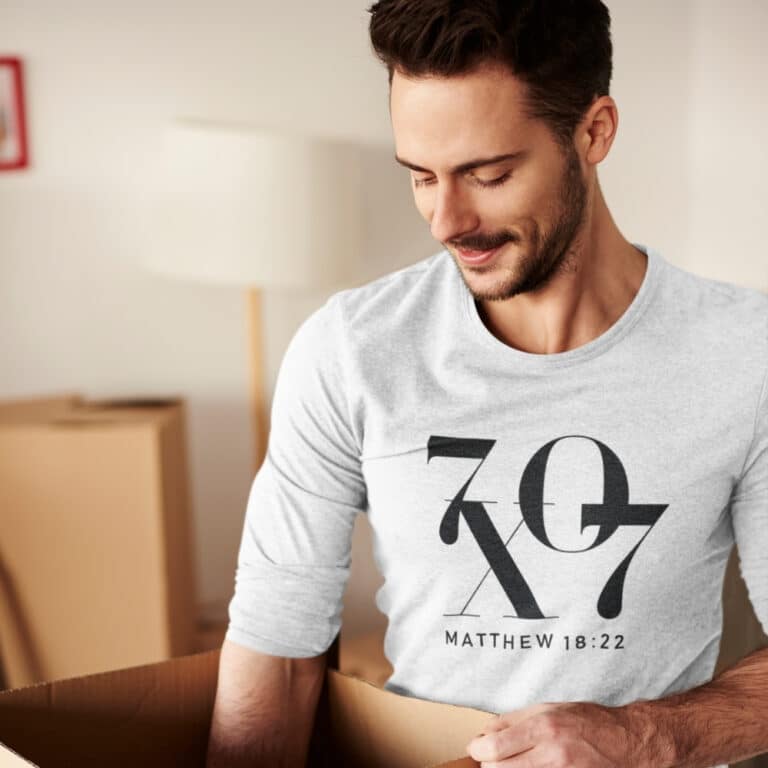 70X7 Forgiveness Christian Long Sleeve - Fabrics Of Faith - Mens Apparel