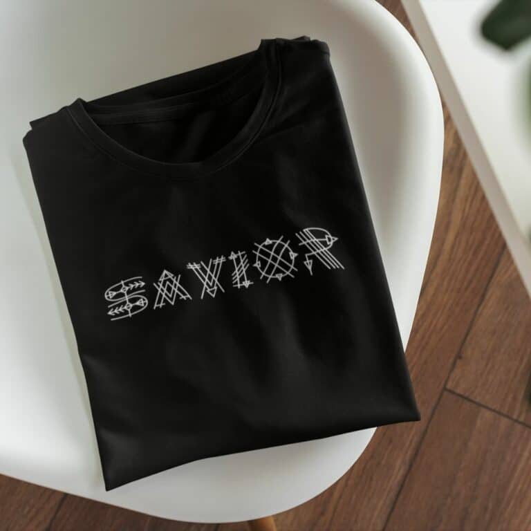 Savior Christian T-Shirt - Romans 10:9-10 - Fabrics Of Faith