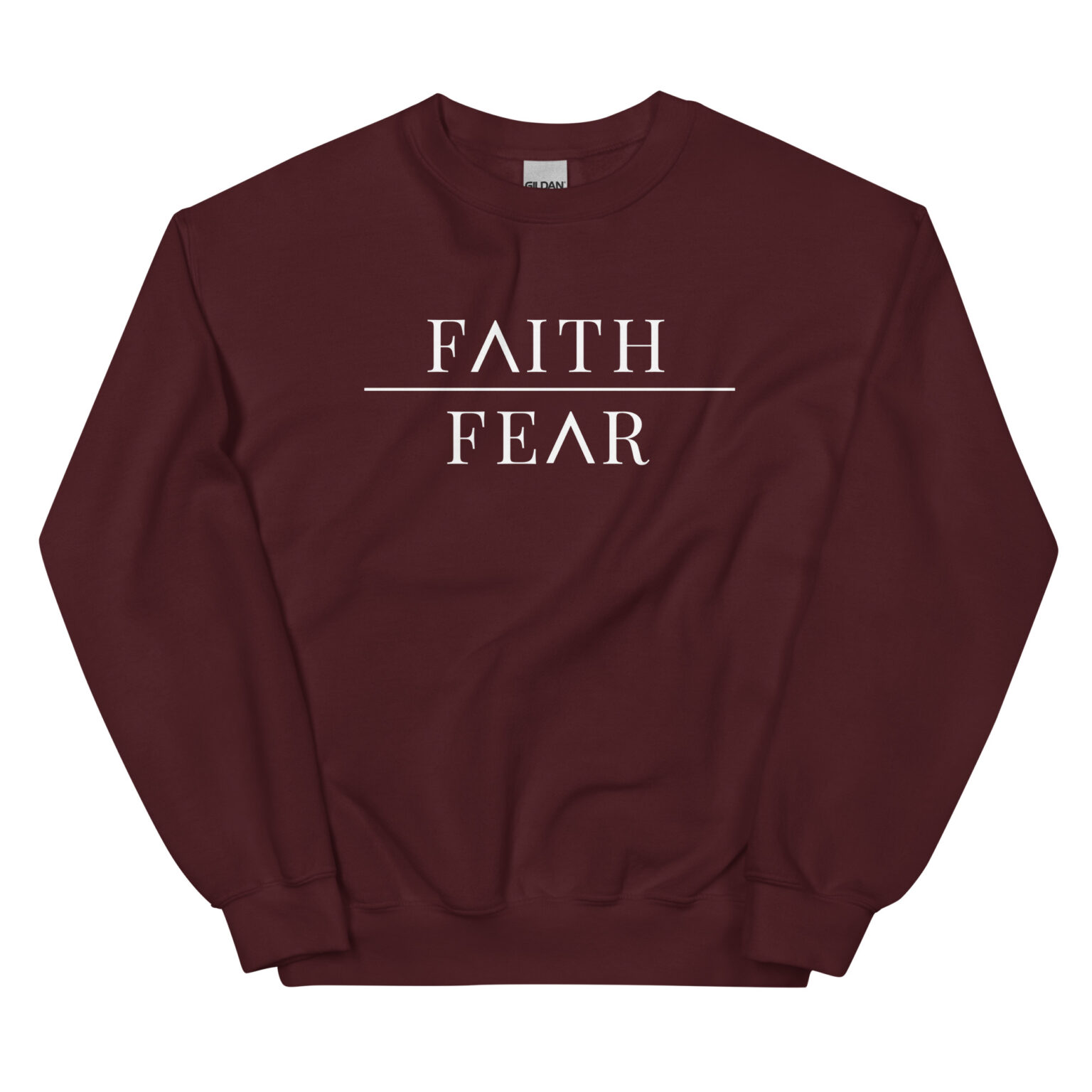 Faith Over Fear Crewneck Sweatshirt - Christian Apparel - Fabrics Of Faith