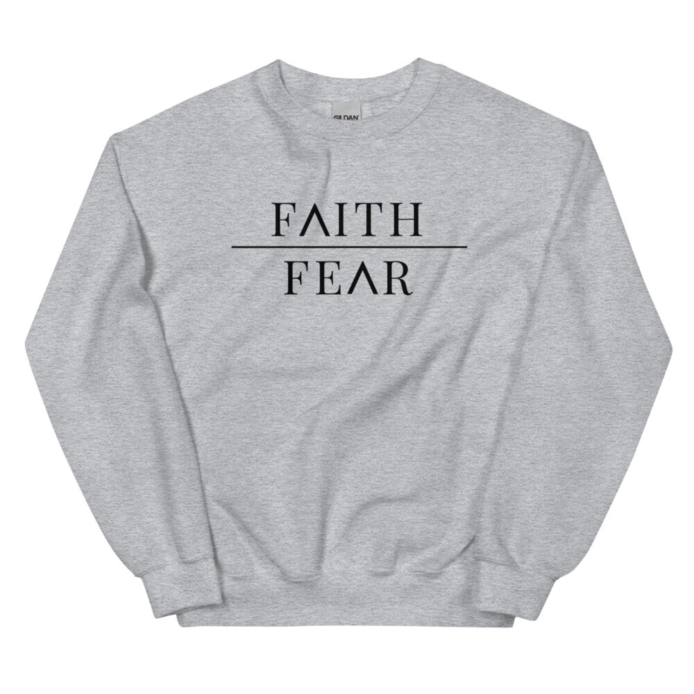 Faith Over Fear Crewneck Sweatshirt - Christian Apparel - Fabrics Of Faith