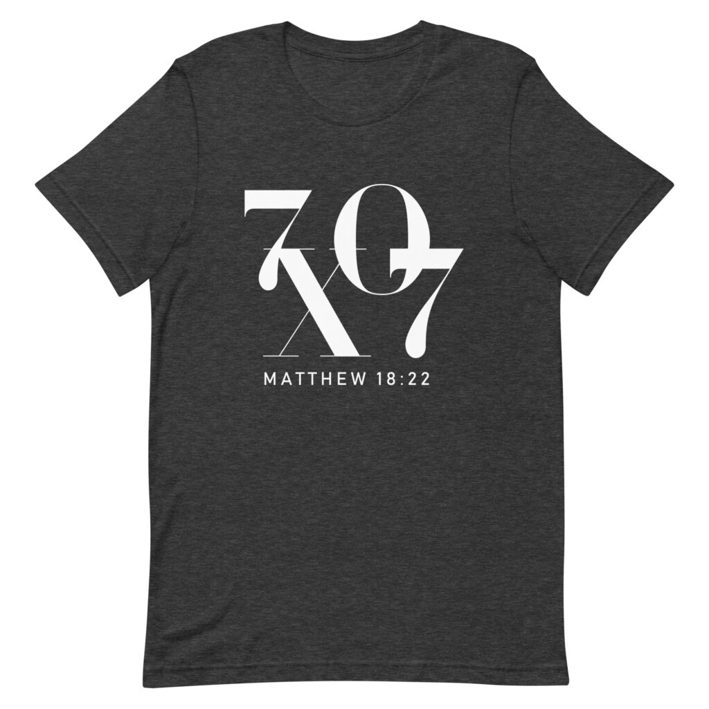 70X7 Forgiveness Christian T-Shirt - Fabrics Of Faith