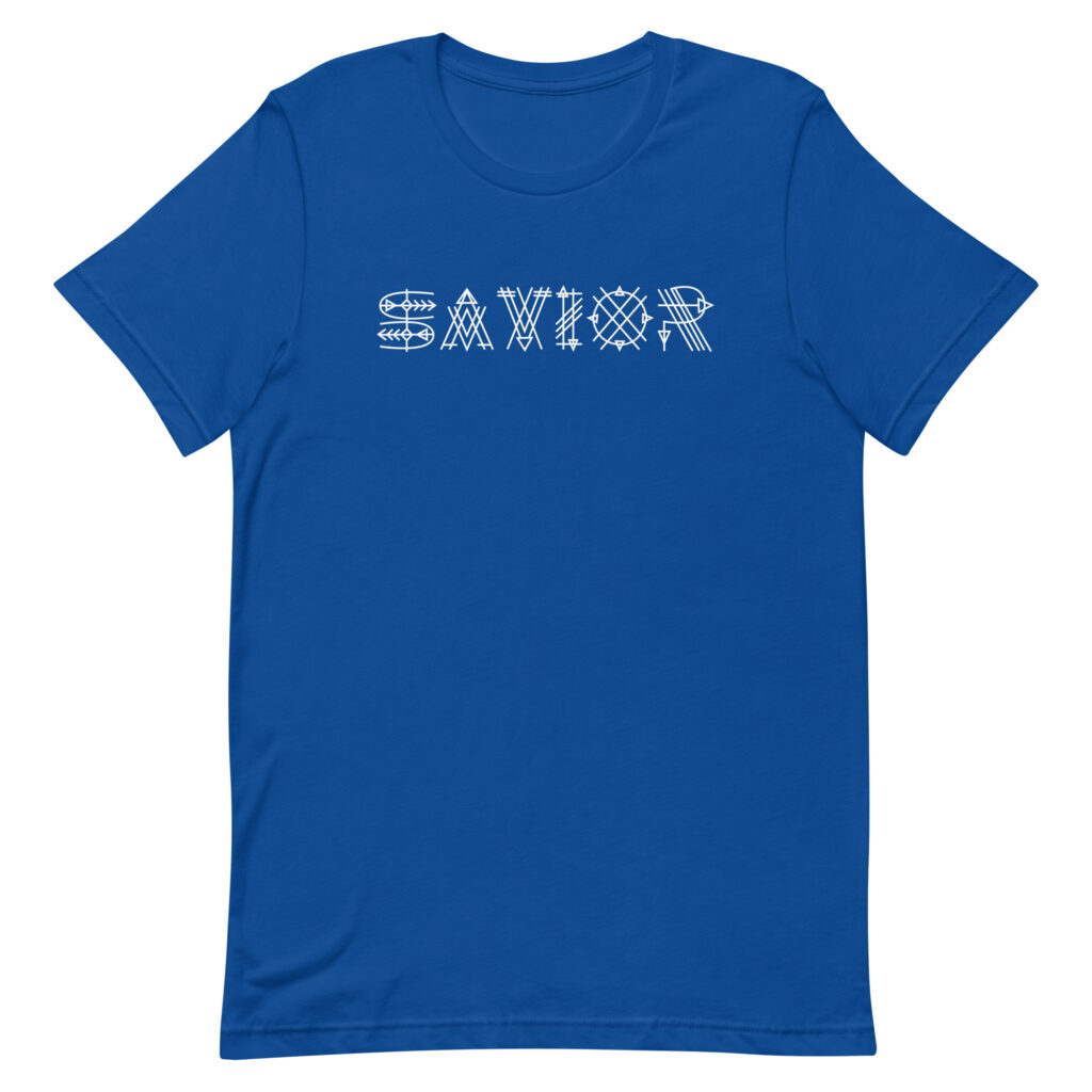 Savior Christian T-Shirt - Romans 10:9-10 - Fabrics Of Faith